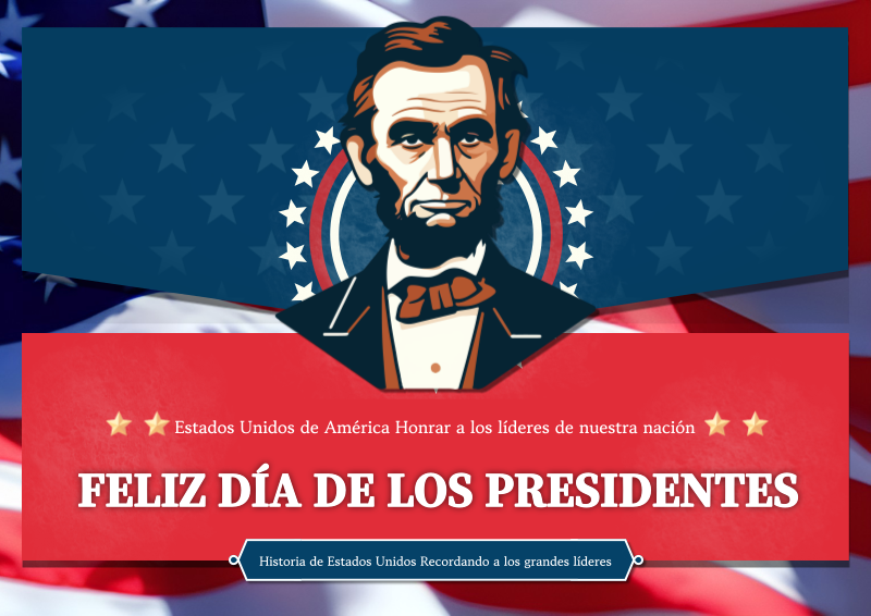 Publicidad vintage roja y azul del Día de los Presidentes - MiriCanvas