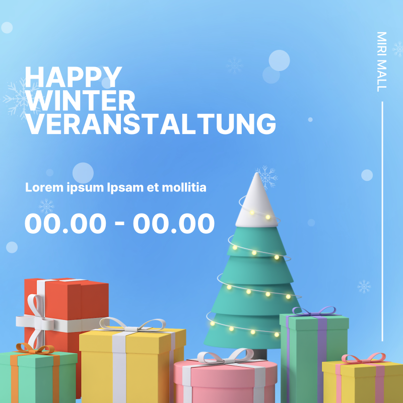 Ein Winter-Rabatt-Shopping-Event mit farbenfrohen 3D-Illustrationen von ...