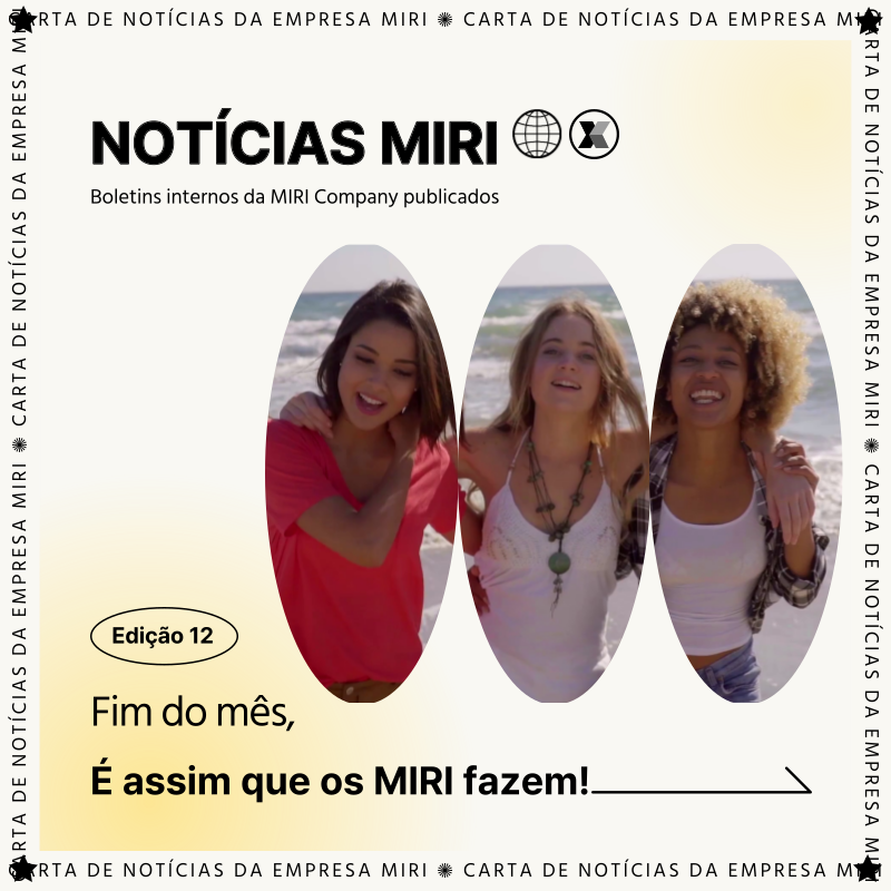 Boletim informativo interno com elementos geométricos em amarelo e ...