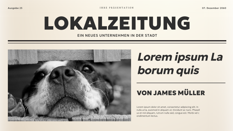 Schwarzes und beigefarbenes Geschäftsmaterial zum Thema Nachrichten ...