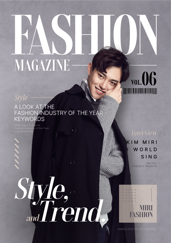 Trendy fashion magazines in gray and beige - MiriCanvas