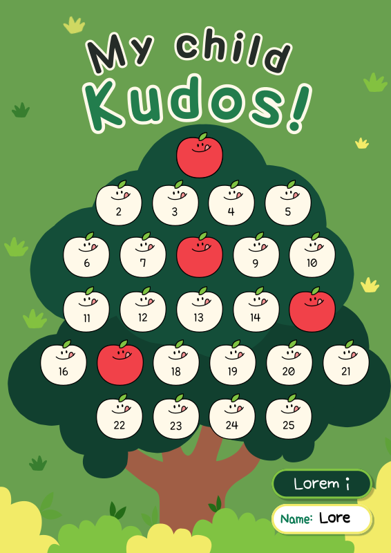 Simple Apple Tree Compliment Sticker Cover in Green Color - MiriCanvas