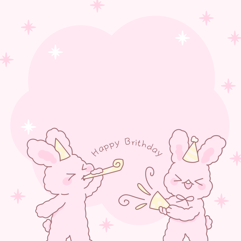 Cute pink and yellow happy birthday note cards - MiriCanvas