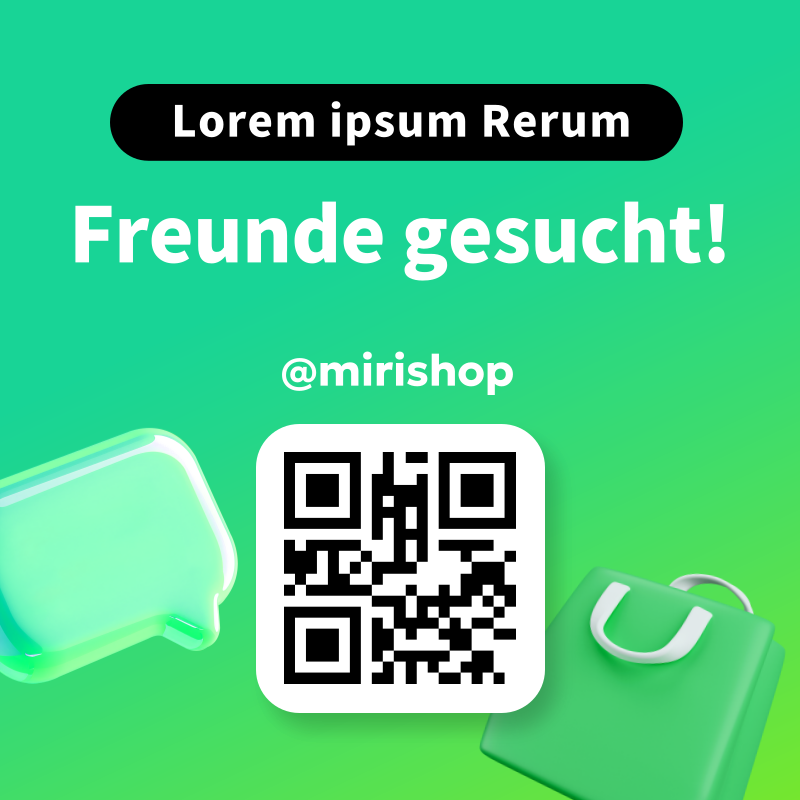 Bewerben Sie den QR-Code "Add a Friend" mit einem 3D-Symbol auf einem ...