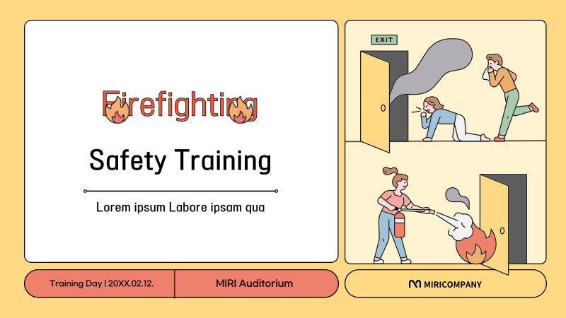 A simple yellow and orange fire safety training guide - MiriCanvas
