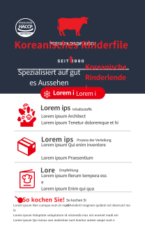 navy blau rot logo lebensmittel rezept beschreibung etikett - MiriCanvas