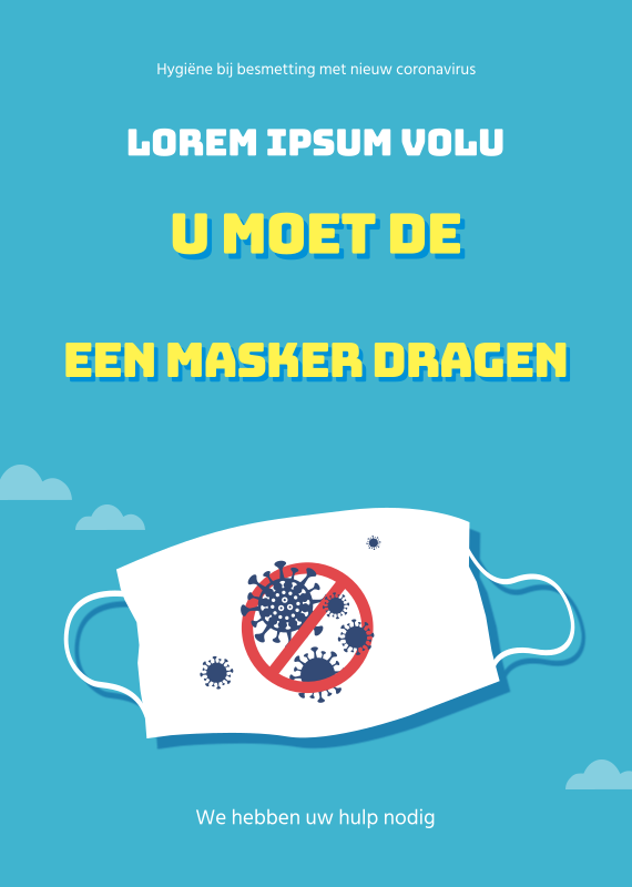Instructies voor het dragen van een blauw geïllustreerd masker - MiriCanvas
