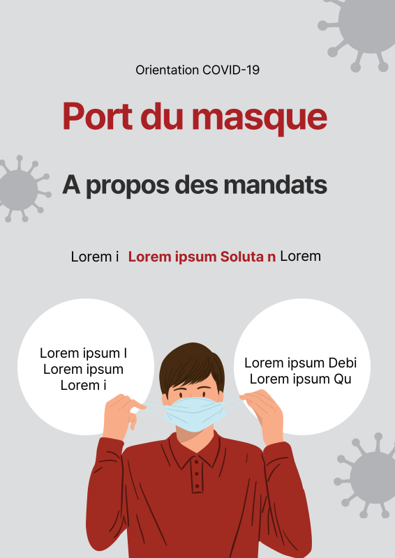 Comment porter un masque corona avec une illustration violet-gris ...