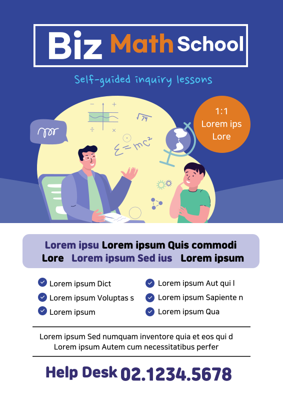 Blue illustration clean math school promotion - MiriCanvas