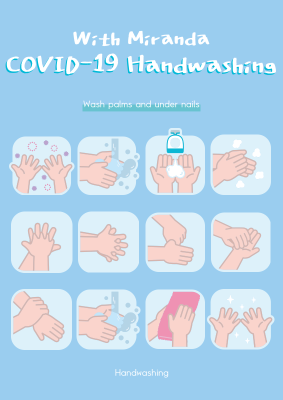 Light blue corona handwashing - MiriCanvas
