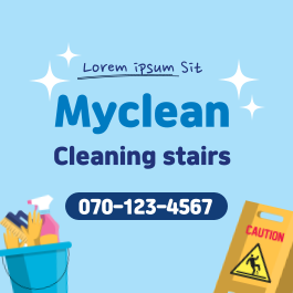 Blue illustration promoting a neat cleaning service - MiriCanvas