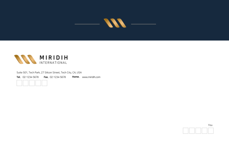 Navy Modern Corporate Jacket Envelope - MiriCanvas
