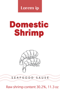 Neat shrimp food label with pink illustration - MiriCanvas