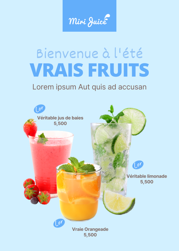 Affiche transparente pour une boisson d'été fraîche dans un café ...