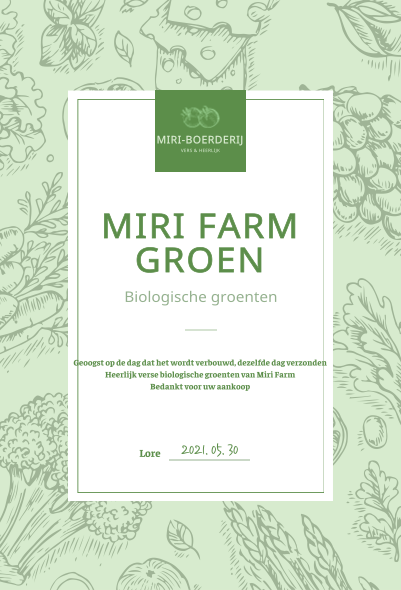 Ansichtkaart met illustraties van groenten in chartreuse - MiriCanvas