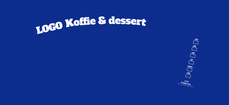Strakke stijl logo in donker marineblauw en wit voor een café - MiriCanvas
