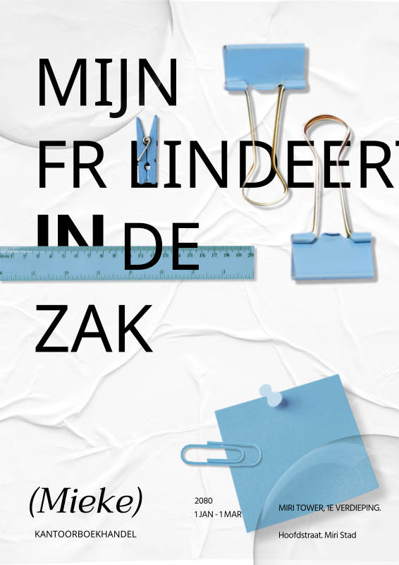 Artwork briefpapier winkelgids met lichtblauwe moderne tekst concept ...