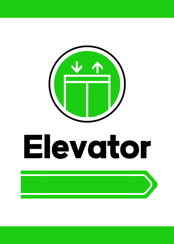 For location guidance with simple yellow and green pictograms - MiriCanvas