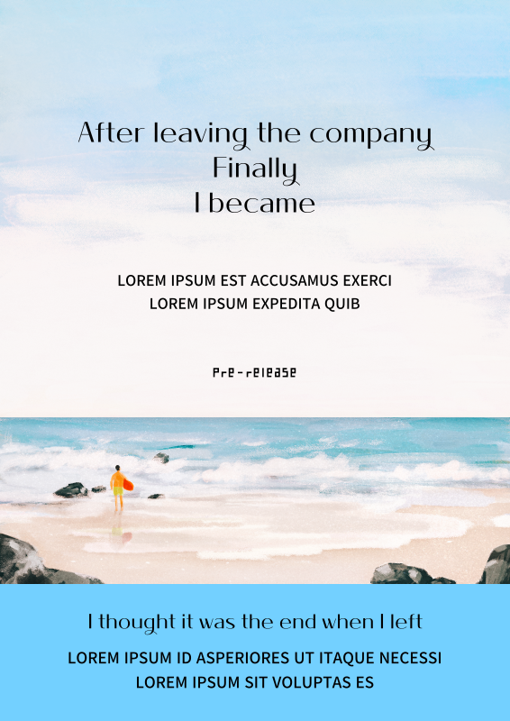 Illustrated exit essay in light blue theme warm seascape - MiriCanvas