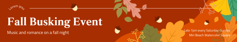 Promote your fall busking event with a red background - MiriCanvas