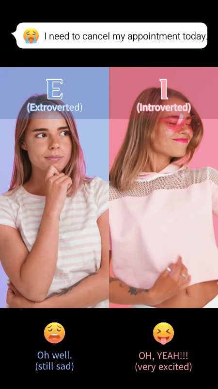 Pink Purple Simple MBTI Personality Comparison Split - MiriCanvas