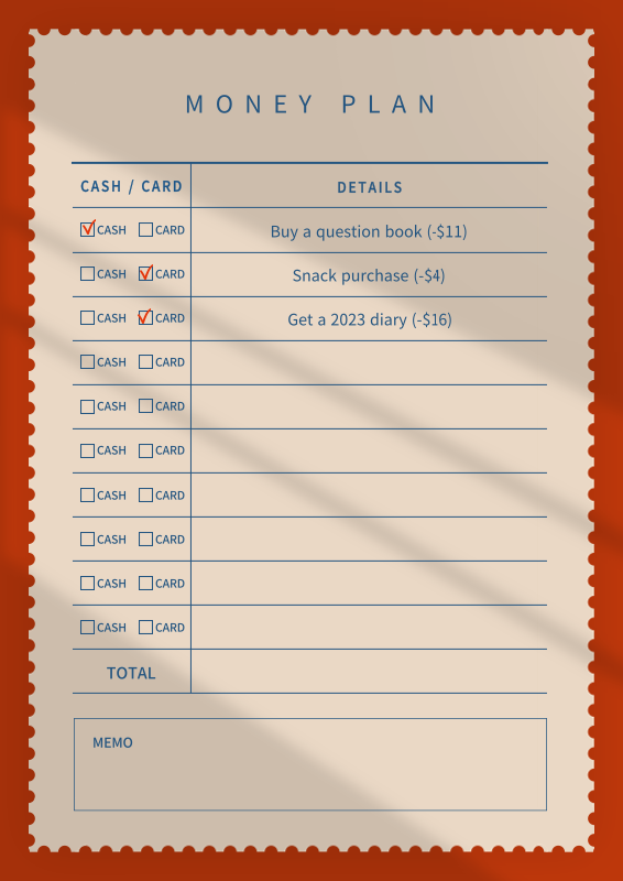 Simple red and beige pocketbook entry notepad - MiriCanvas