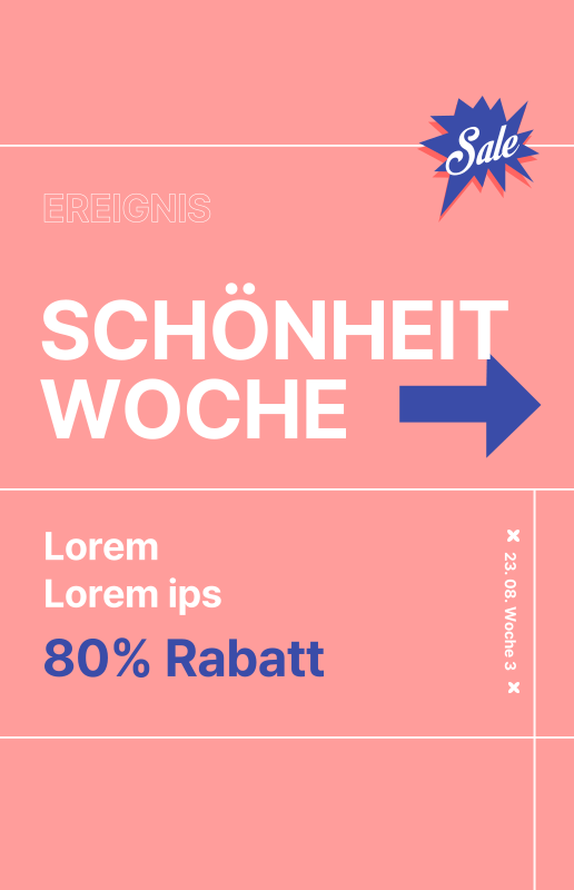 Kosmetik Rabatt Aktion Flagge mit rosa Hintergrund - MiriCanvas