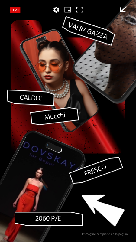 Promuovere una sfilata di moda a tema smartphone con foto di modelli ...