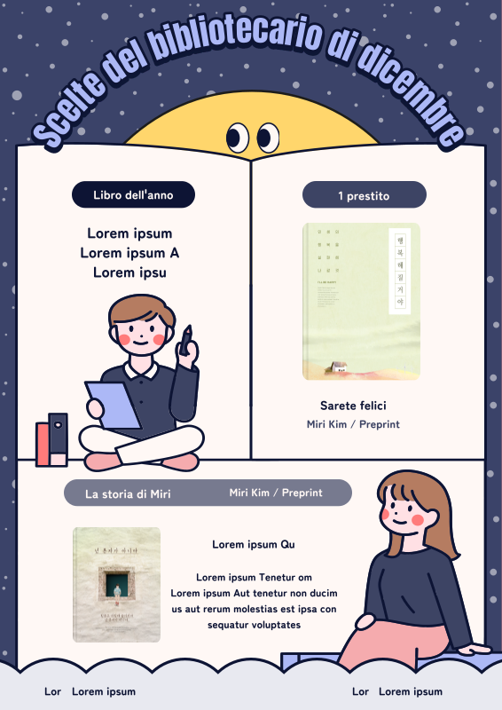 Un post di raccomandazioni di libri blu navy e rosa - MiriCanvas