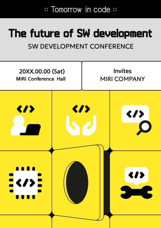 Promote a kitschy SW development conference in yellow and black ...