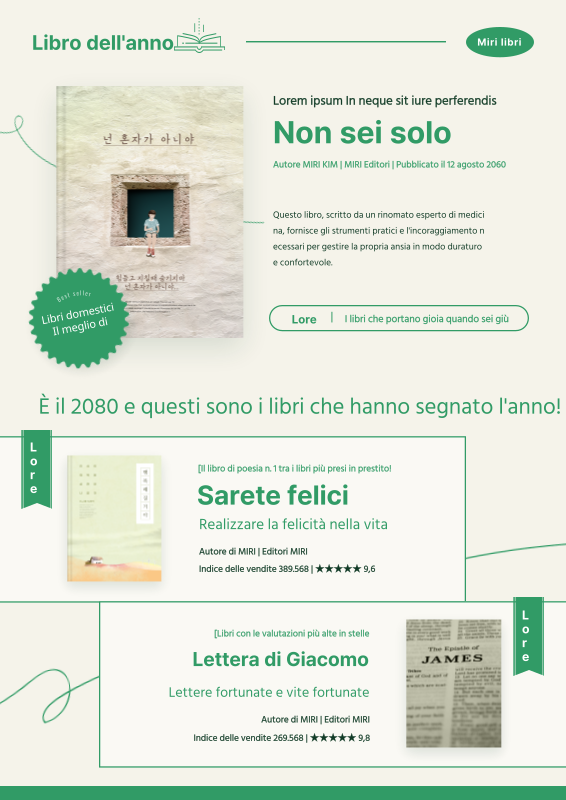 Una moderna guida ai libri dell'anno in giallo e verde - MiriCanvas