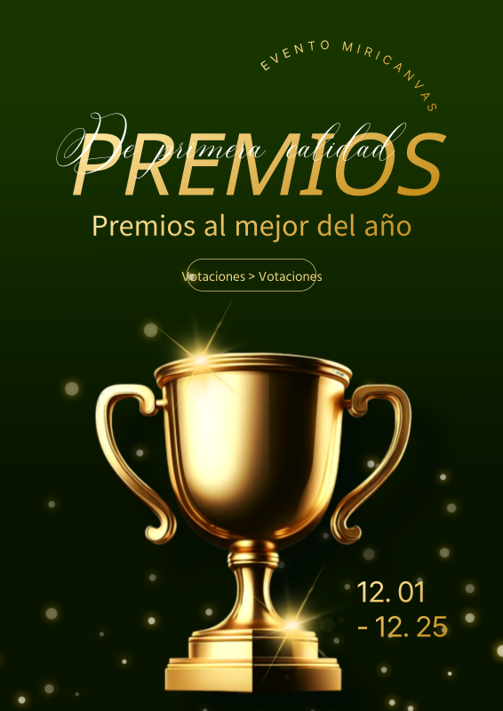 Un lujoso anuncio caqui y dorado para los premios de fin de año ...