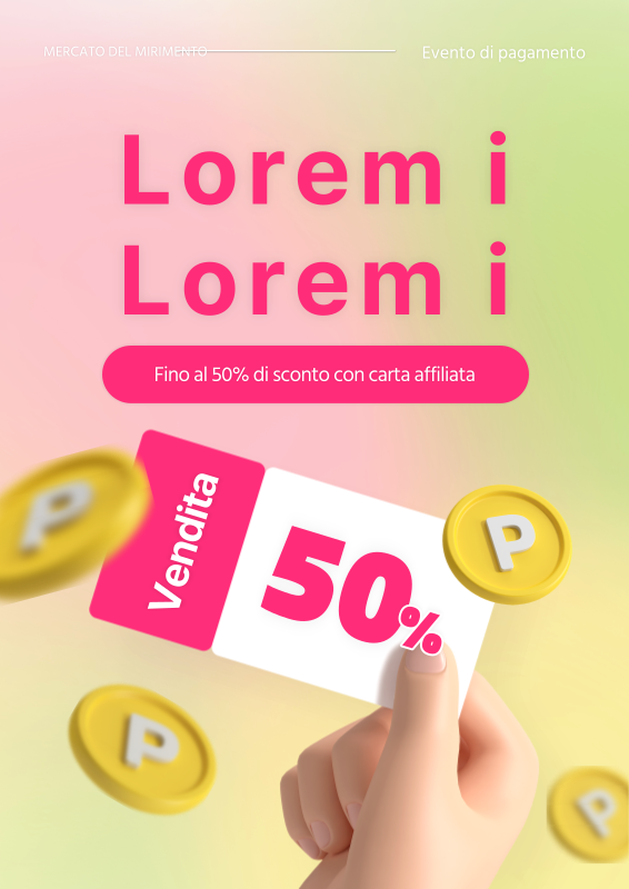 Promuovere un'offerta di pagamento con carta di tendenza in rosa acceso ...