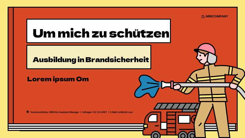 Kitschiges rot-gelbes Material für die Brandschutzerziehung - MiriCanvas