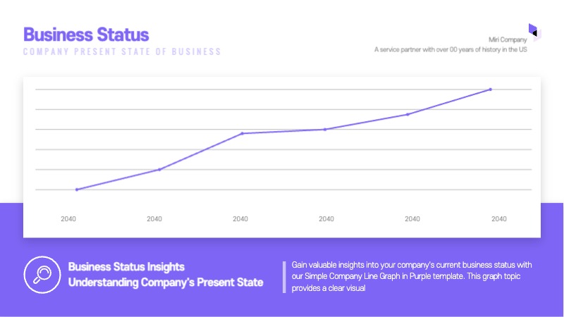 A simple company line graph in Purple - MiriCanvas