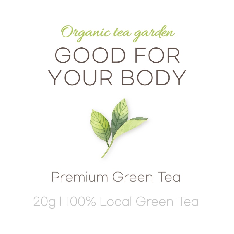 Simple green tea sticker in light green color - MiriCanvas
