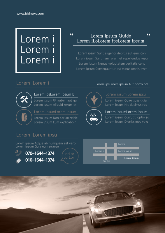 Simple, navy blue garage storefront flyer - MiriCanvas