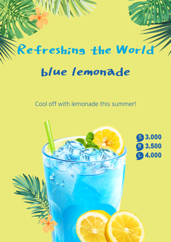 Promote your Blue Lemonade drink menu for the summer season - MiriCanvas