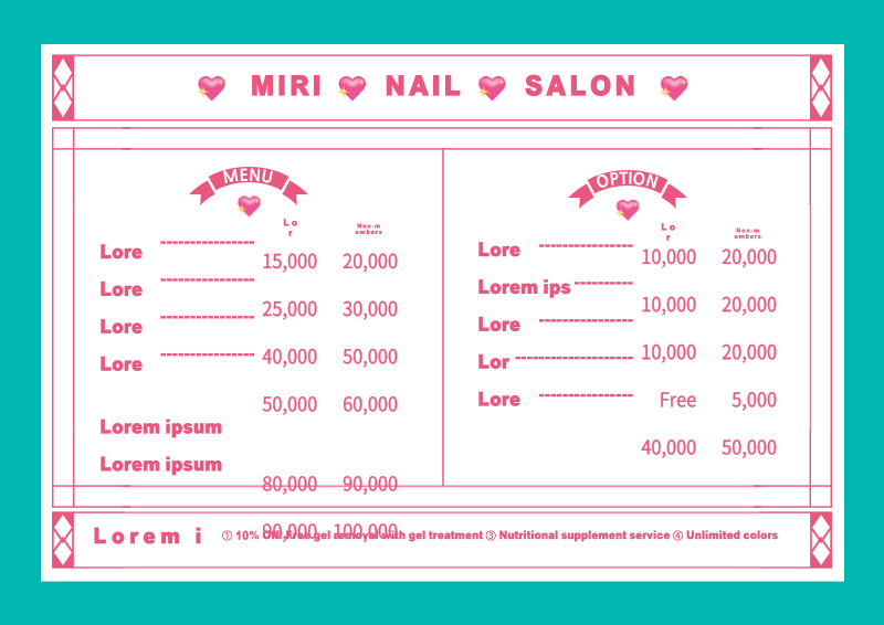Nail Menu Board_Garoposter02 - MiriCanvas
