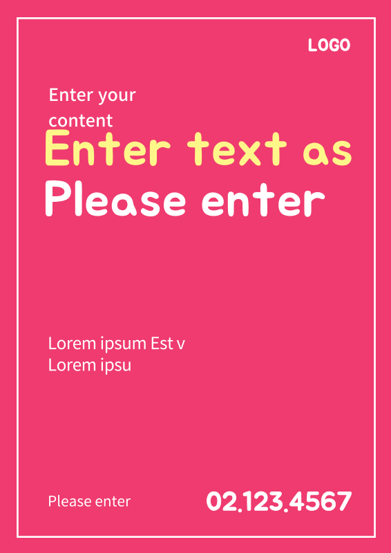 A simple promotional piece with hot pink text - MiriCanvas