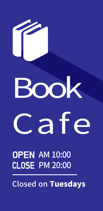 Book Cafe signage - MiriCanvas