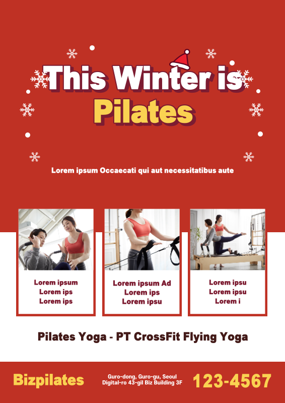 Promoting a Pilates school with a winter concept with a photo of a ...