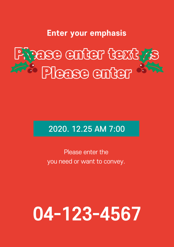 Text-heavy event promotion with illustrations of Christmas decorations ...