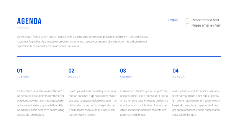 A simple agenda in blue color - MiriCanvas