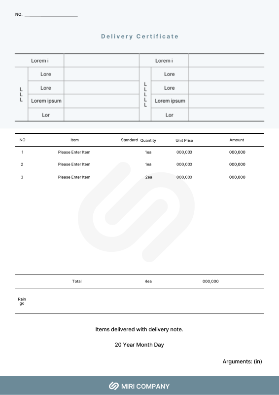 Delivery confirmation in blue - MiriCanvas