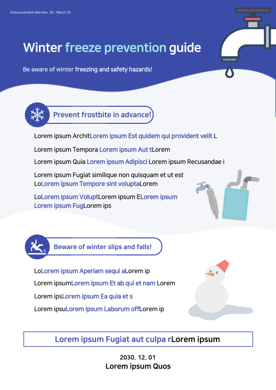 Blue freeze protection poster - MiriCanvas