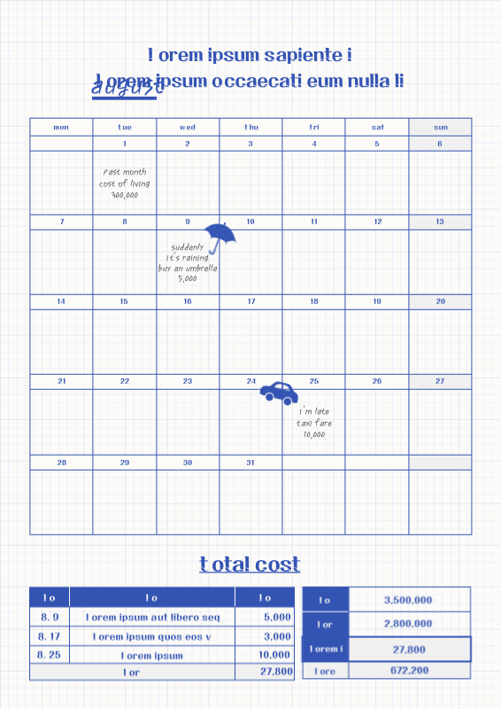 Blue-pointed idiot expense journal - MiriCanvas