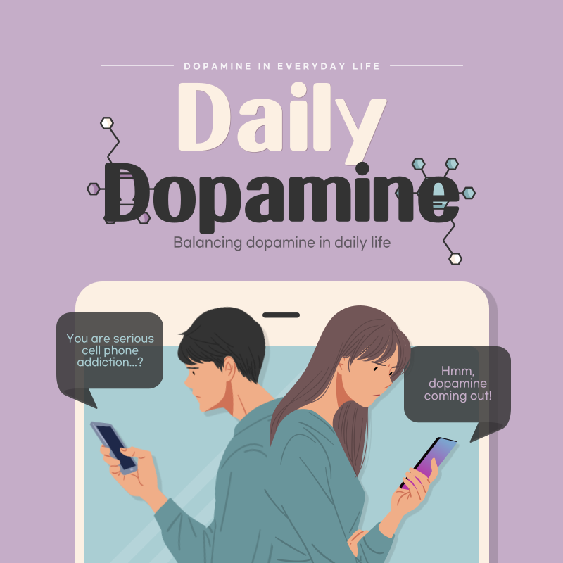 Introducing Dopamine using mauve and mint cell phone frame elements ...