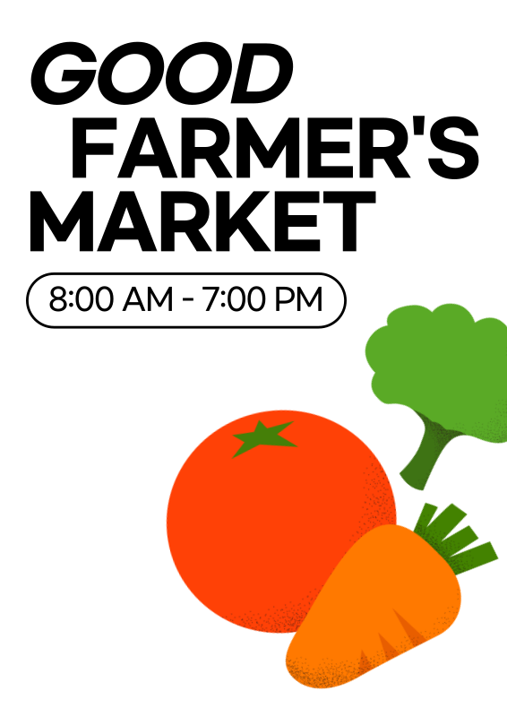 Simple store account number display stand with vegetable illustrations ...