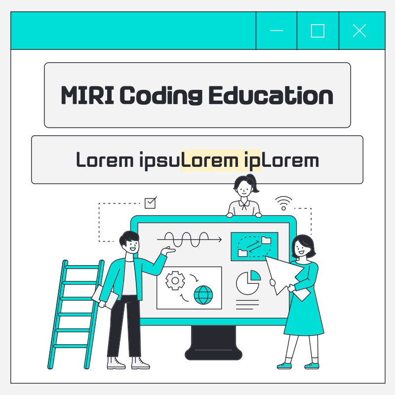 Promote light blue, cyber-style web development coding education - MiriCanvas